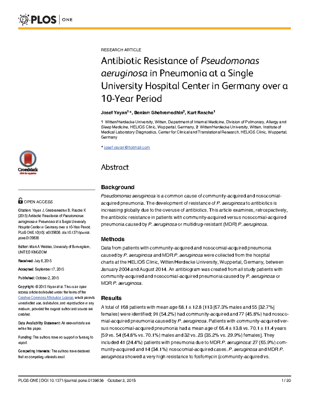 Pseudomonas - lecture was about - RESEARCH ARTICLE Antibiotic ...
