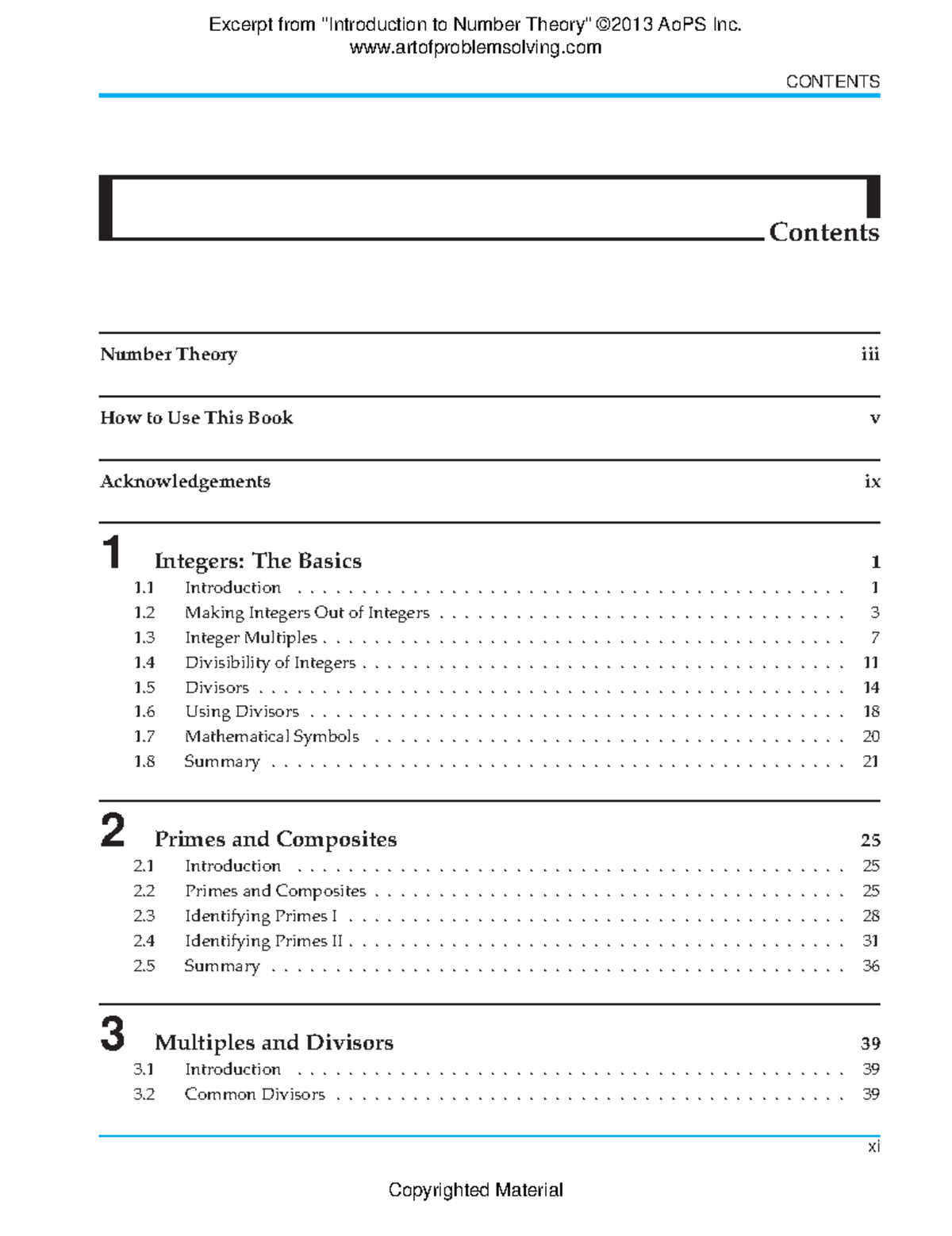 Toc - calculus - CONTENTS Contents Number Theory iii How to Use This ...