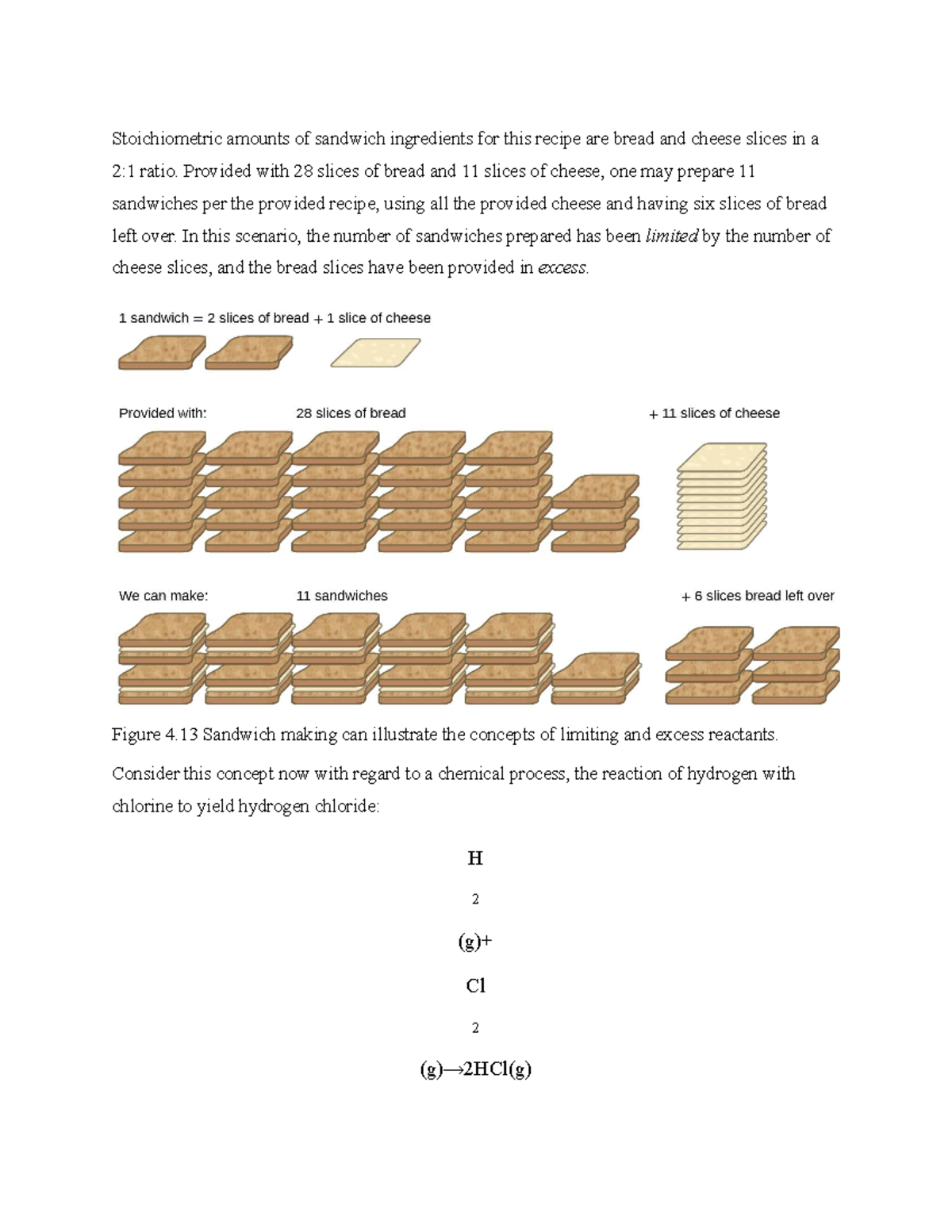 CHEM 101 Lecture 20 Reaction Yields - Stoichiometric amounts of sandwich ingredients for this ...