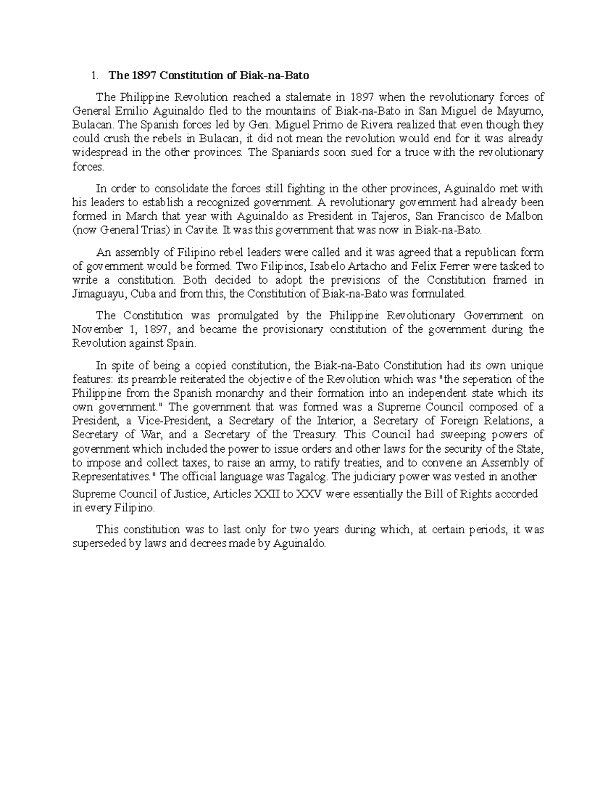 Constitution - for sejenbkgnvjed - The 1897 Constitution of Biak-na ...