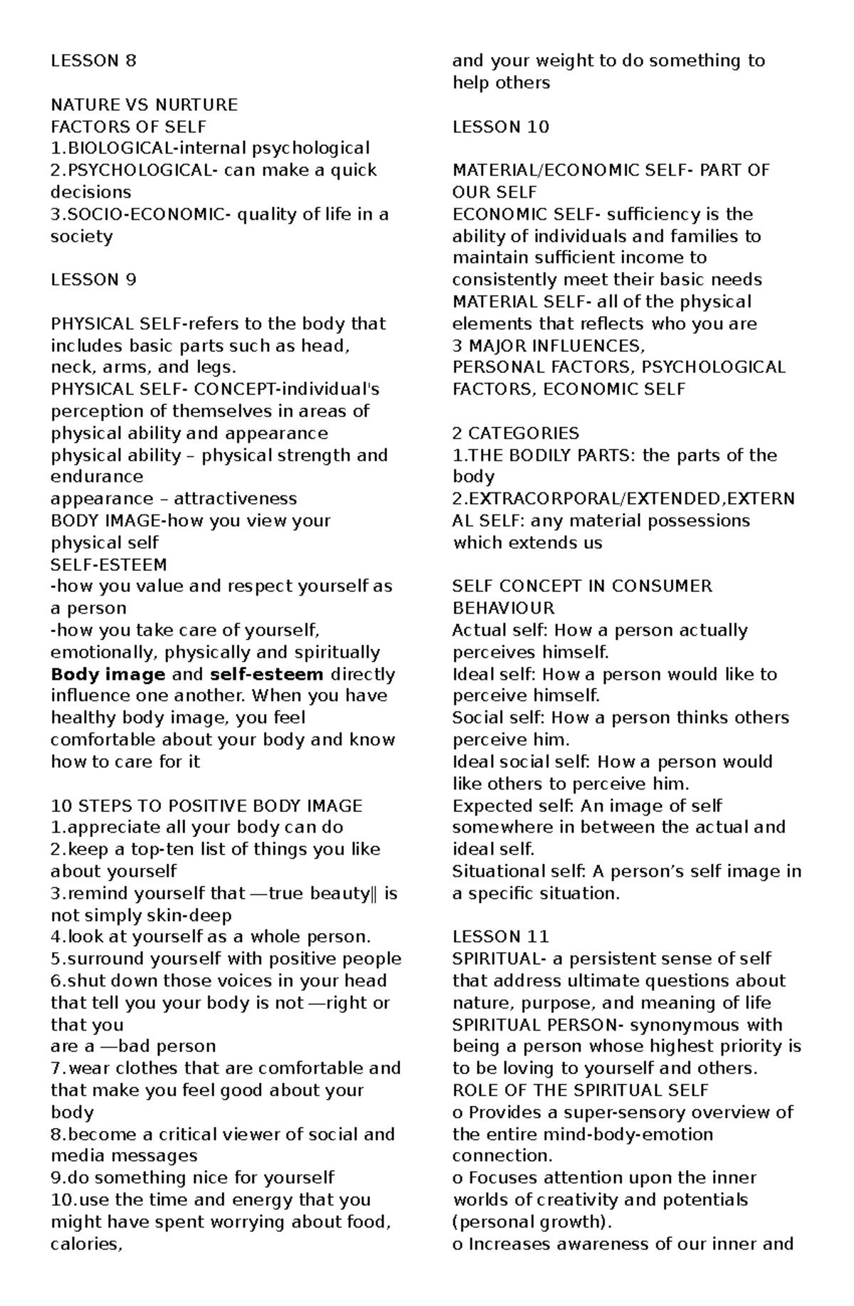 Understanding the self - LESSON 8 NATURE VS NURTURE FACTORS OF SELF 1 ...