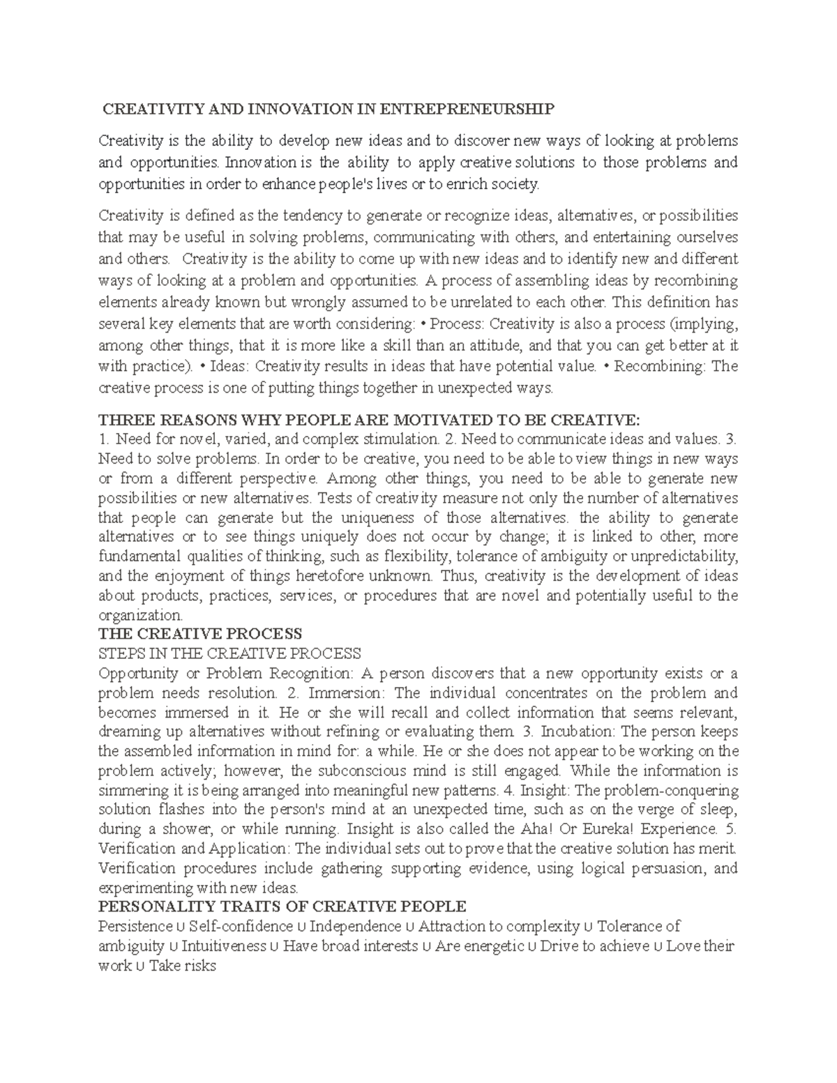 Guide for creative business - CREATIVITY AND INNOVATION IN ...