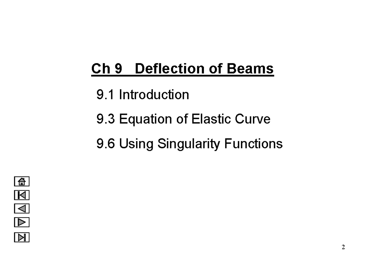 9 - Deflection of Beams - chap 9 - Ch 9 Deflection of Beams 9 ...