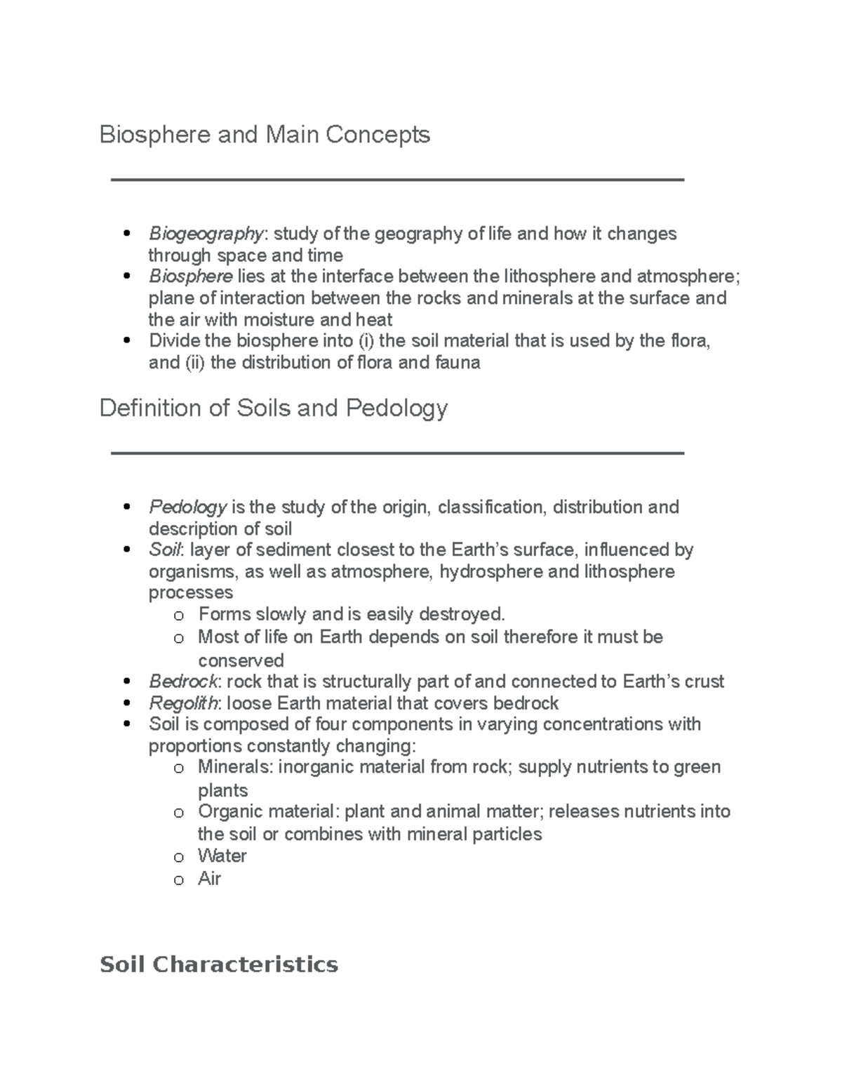 UNIT-5 dropped notes - Biosphere and Main Concepts Biogeography: study ...