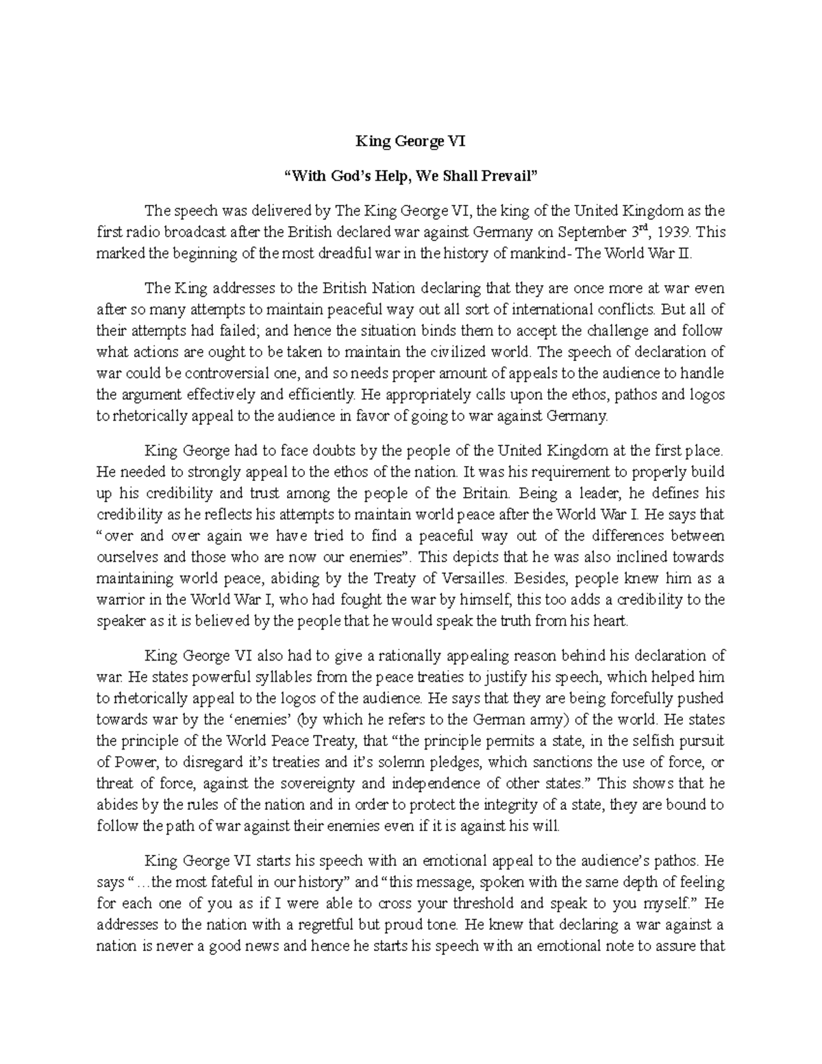 Cia2-King George - 1BPSYH ( BSc. Psychology Honors) Sem-1: English ...