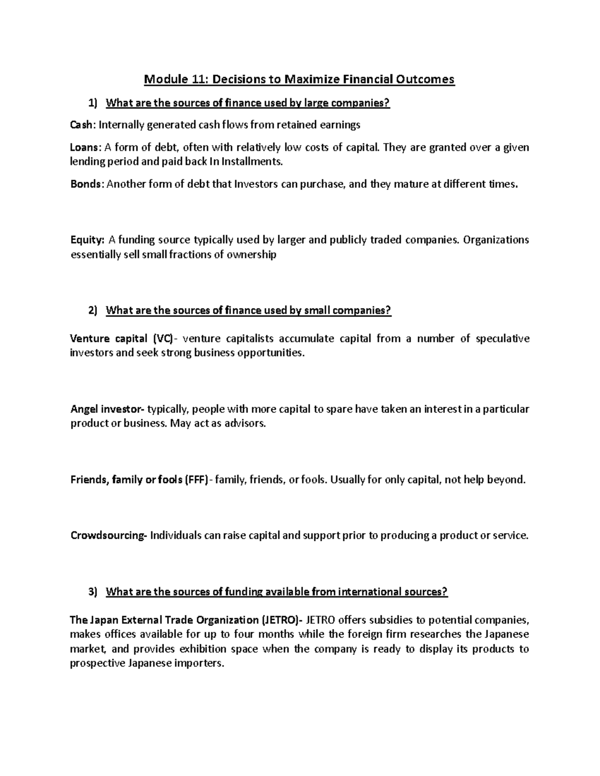 Module 11 Decisions to Maximize Financial Outcomes - Module 11: Decisions to Maximize Financial ...
