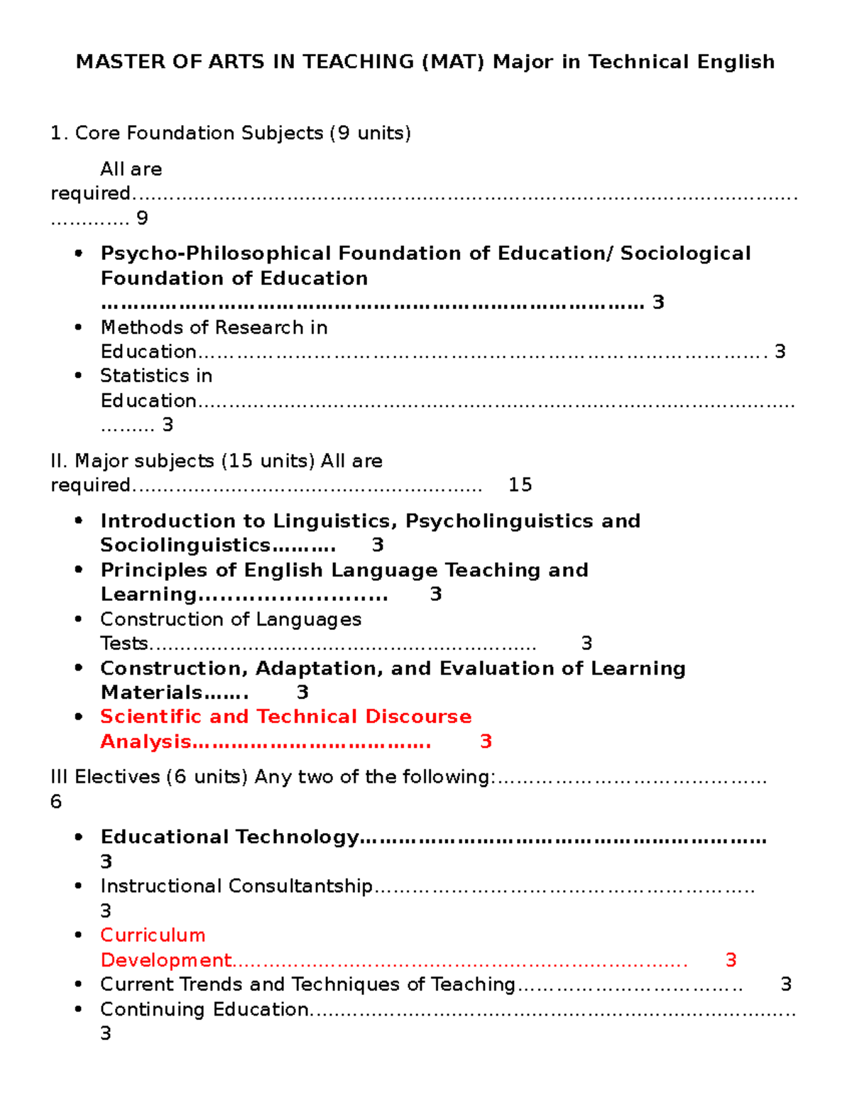 Master OF ARTS IN Teaching - MASTER OF ARTS IN TEACHING (MAT) Major in ...