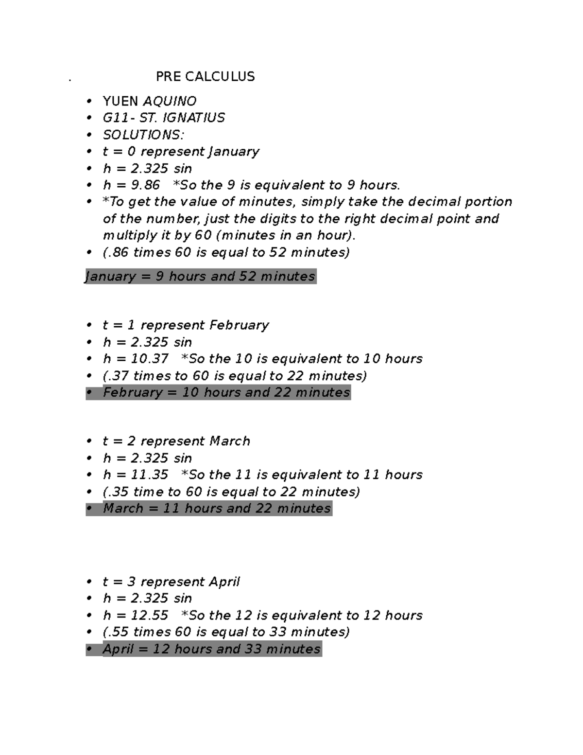 PRE- Calculus - hello - . PRE CALCULUS YUEN AQUINO G11- ST. IGNATIUS ...