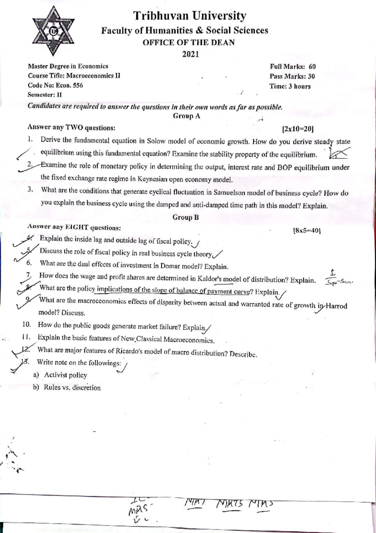 2nd sem 2021 questions - Mathematics - Studocu