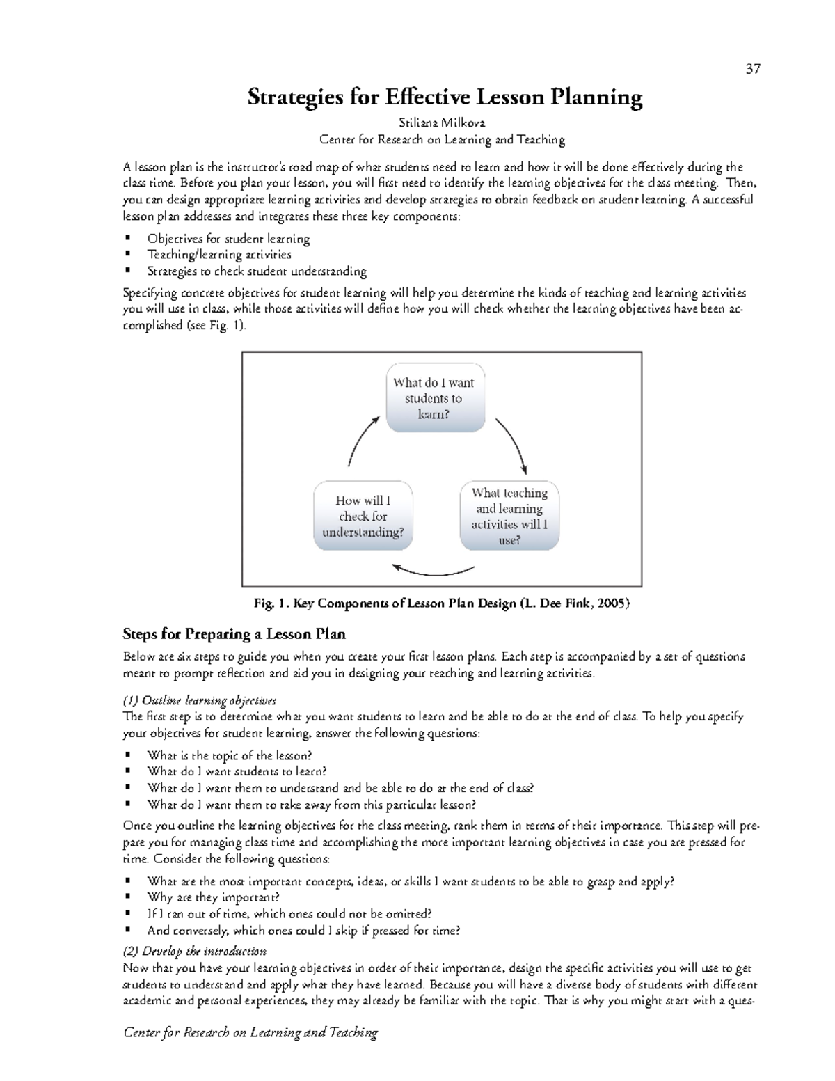 GSI Guidebook - How to create a effective lesso plan - 37 Center for ...