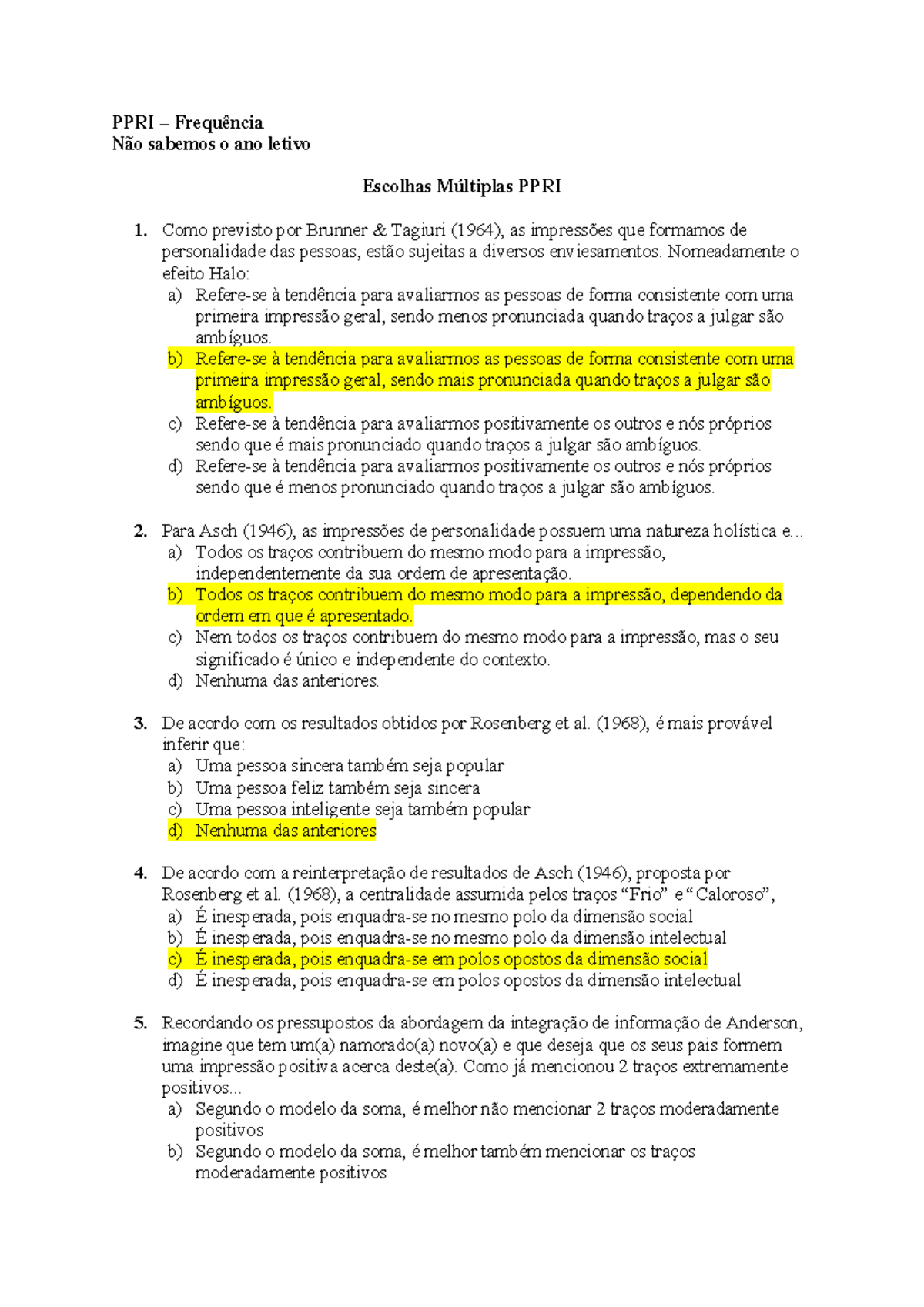 PPRI Feq Anos anteriores - PPRI – Frequência Não sabemos o ano letivo ...