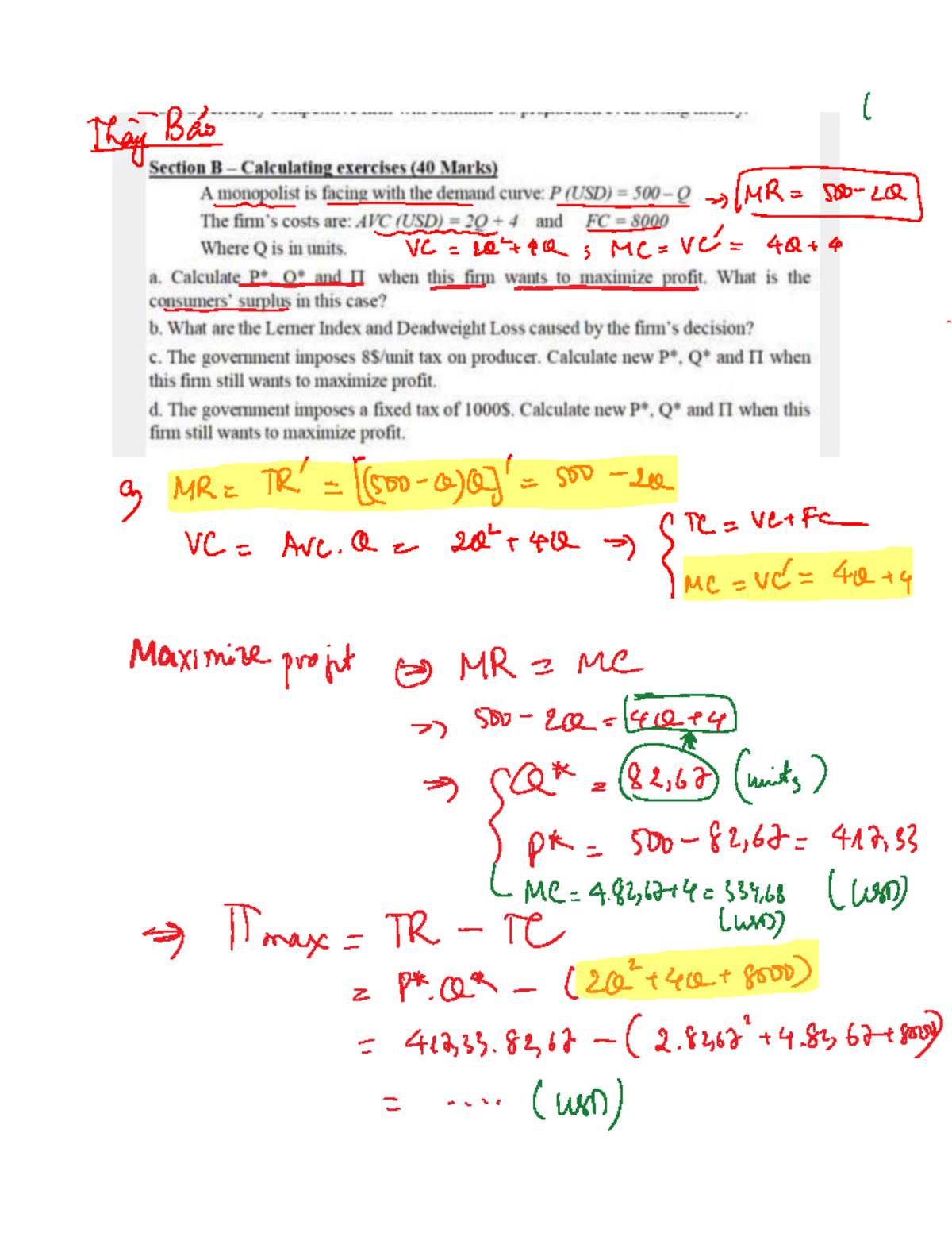 Micro chữa đề buổi 1 - fffffffffffffffffffffffffffff - Microeconomics 1 ...