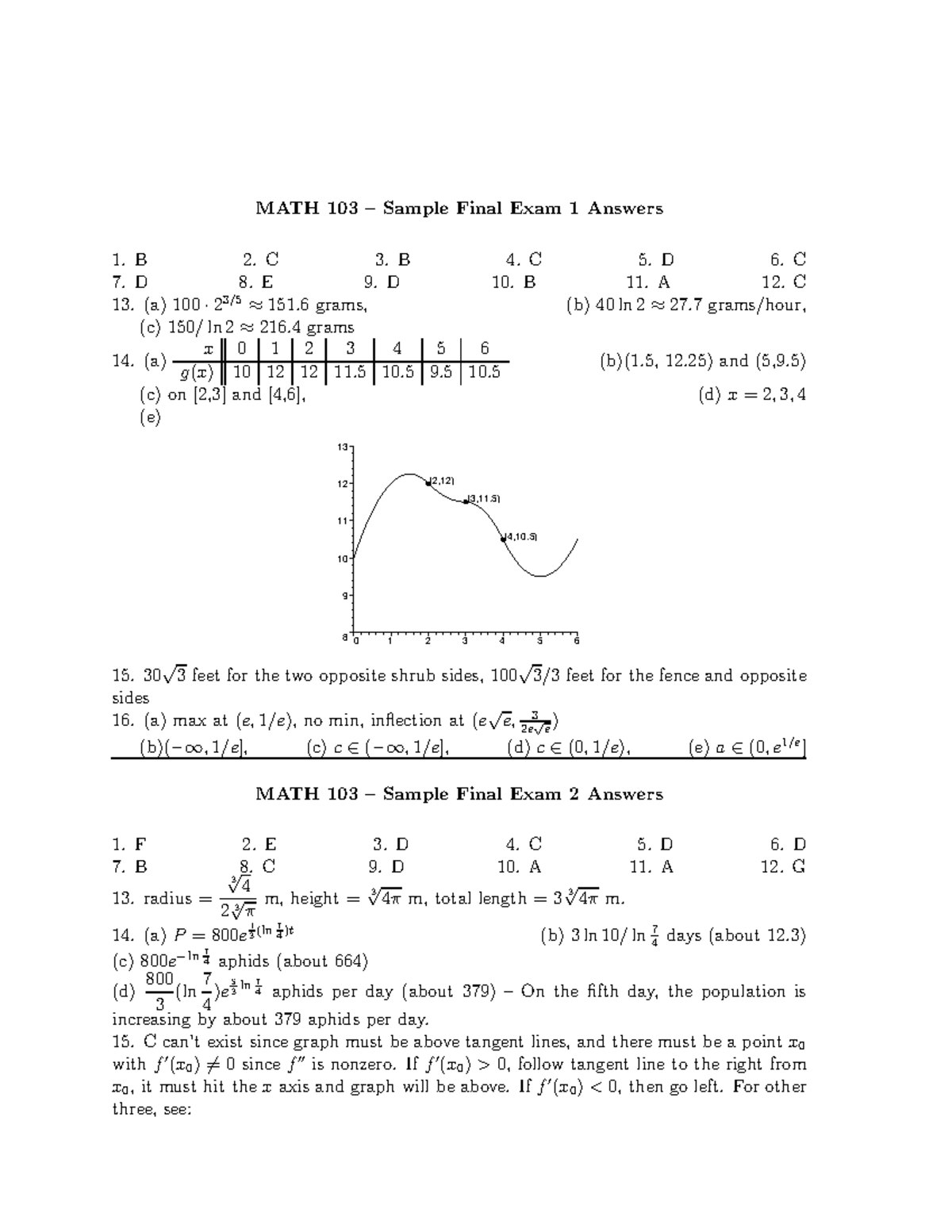 M103-seans 1-2 - Finals Practice Questions - MATH 103 – Sample Final ...