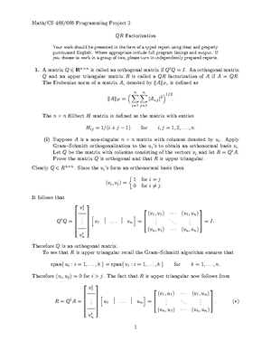 Programming Project 1 - Where appropriate include full program listings ...