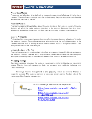 2 Module Financial Management - MODULE FINANCIAL MANAGEMENT In the ...