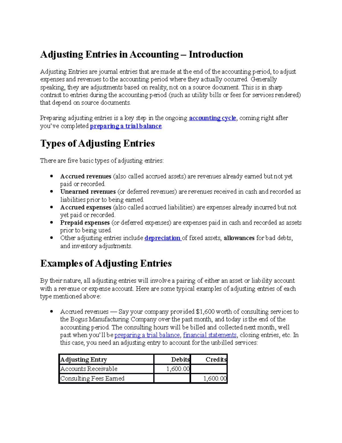 Adjusting Entries in Accounting Introduc - Adjusting Entries in ...