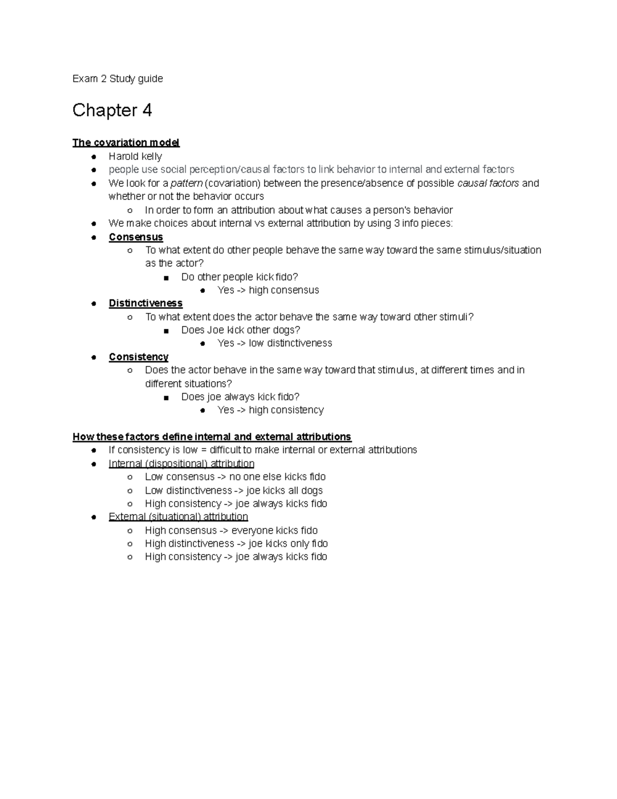 Exam 2 Study guide 2 - Exam 2 Study guide Chapter 4 The covariation ...