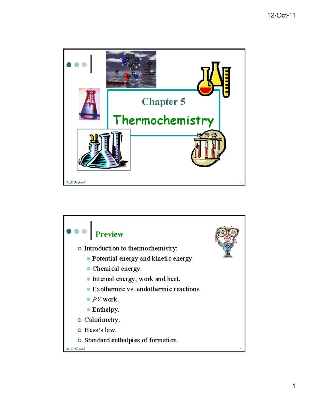 Chem 101-05 - Thermodynamics used in chemistry - Chapter 5 ...