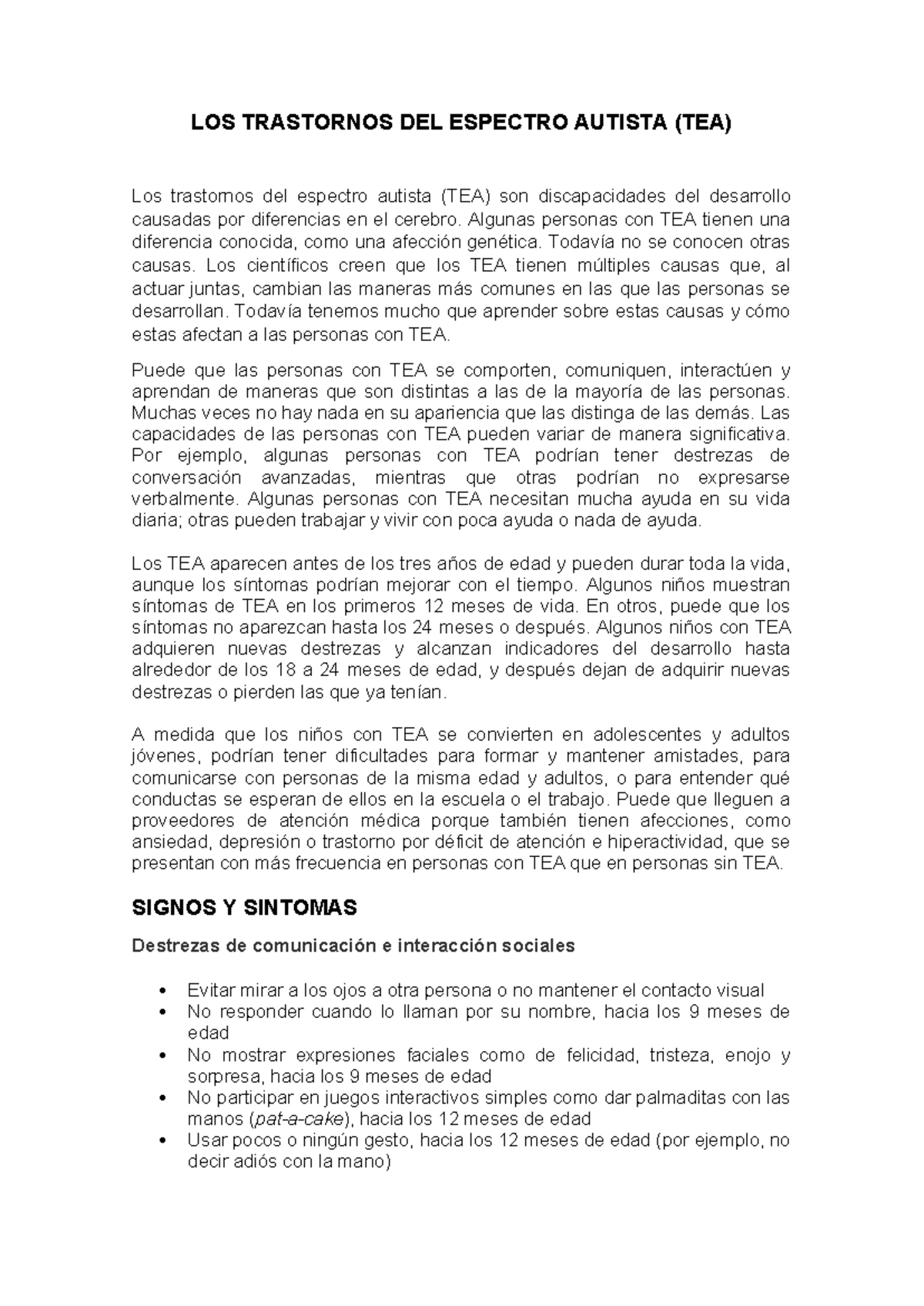 Definiciones, Signos Y Señales ( Csmcpi) - LOS TRASTORNOS DEL ESPECTRO ...