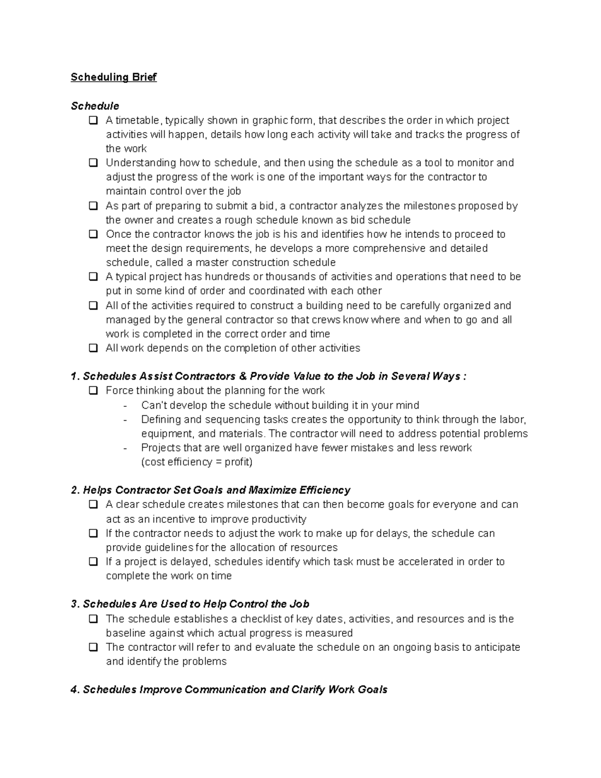 Scheduling Brief - Scheduling Brief Schedule A timetable, typically ...