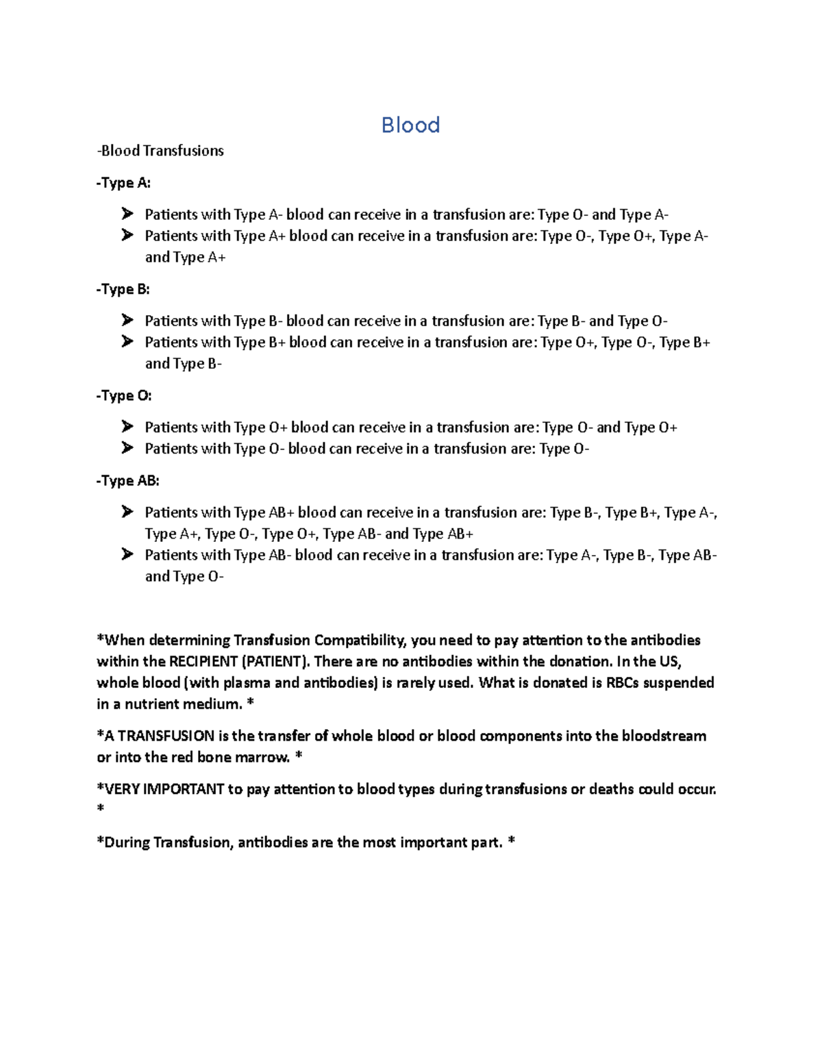 Transfusions - Blood transfusion notes - Blood -Blood Transfusions ...