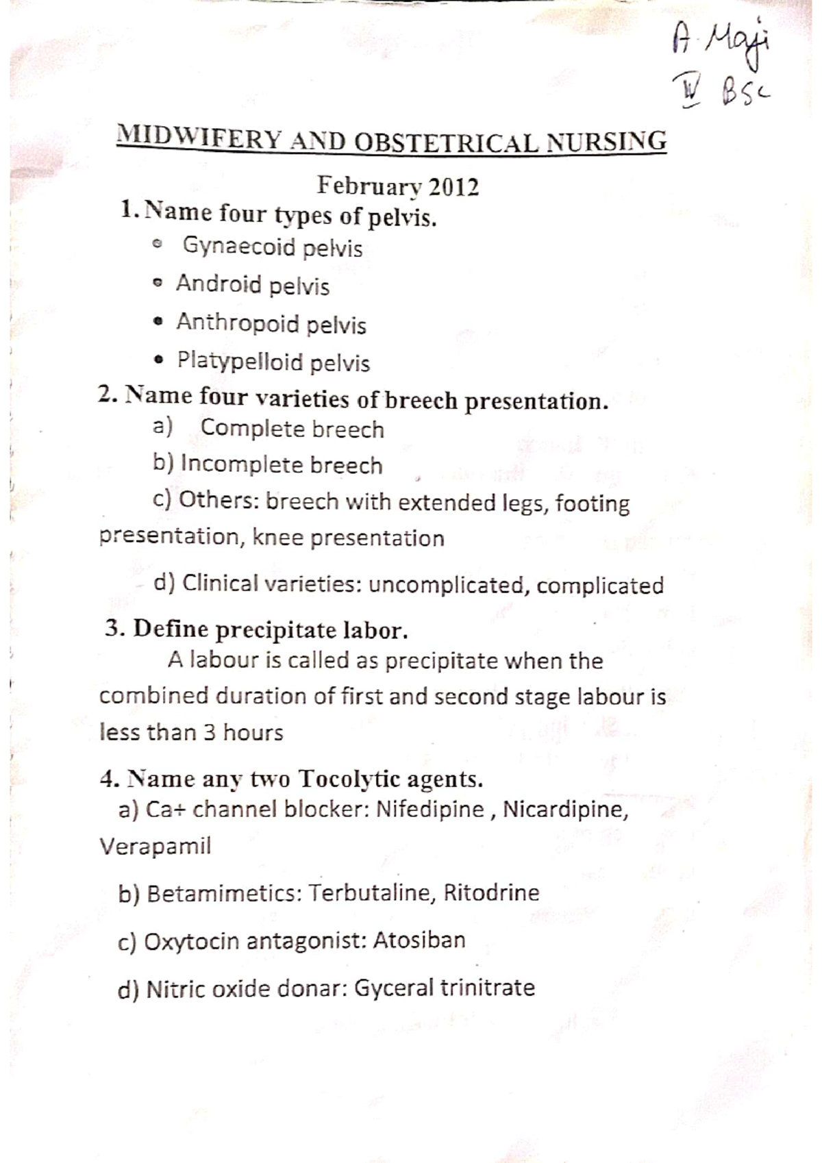 2 Marks - Bsc Nursing - Studocu