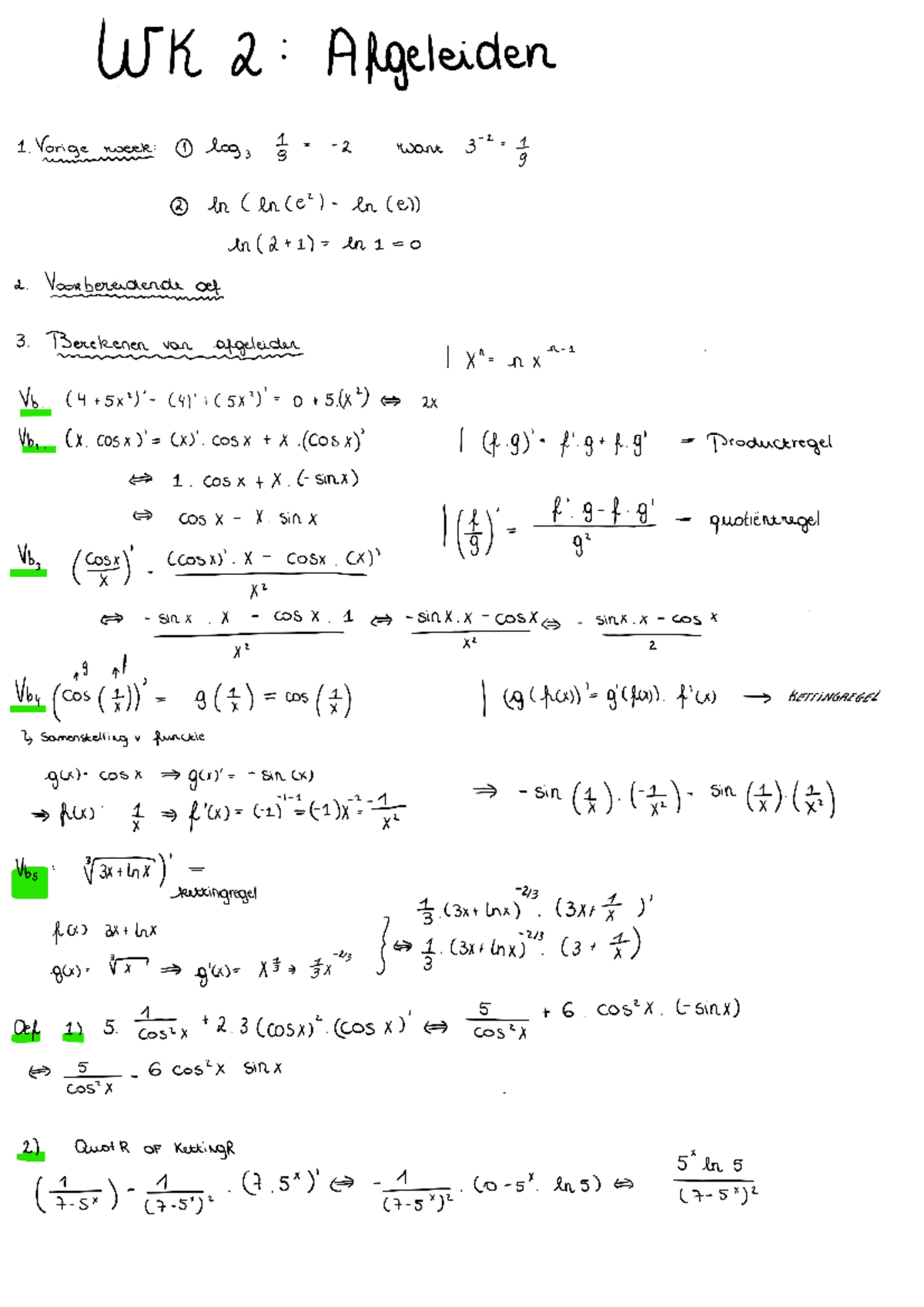 Werkcollege wiskunde 2 - Wiskundige methoden en technieken - UAntwerpen ...