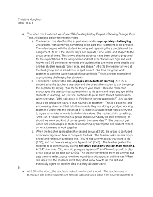 D187 Task 1 - D187 Task 1 Passed - Examining the Differentiated ...
