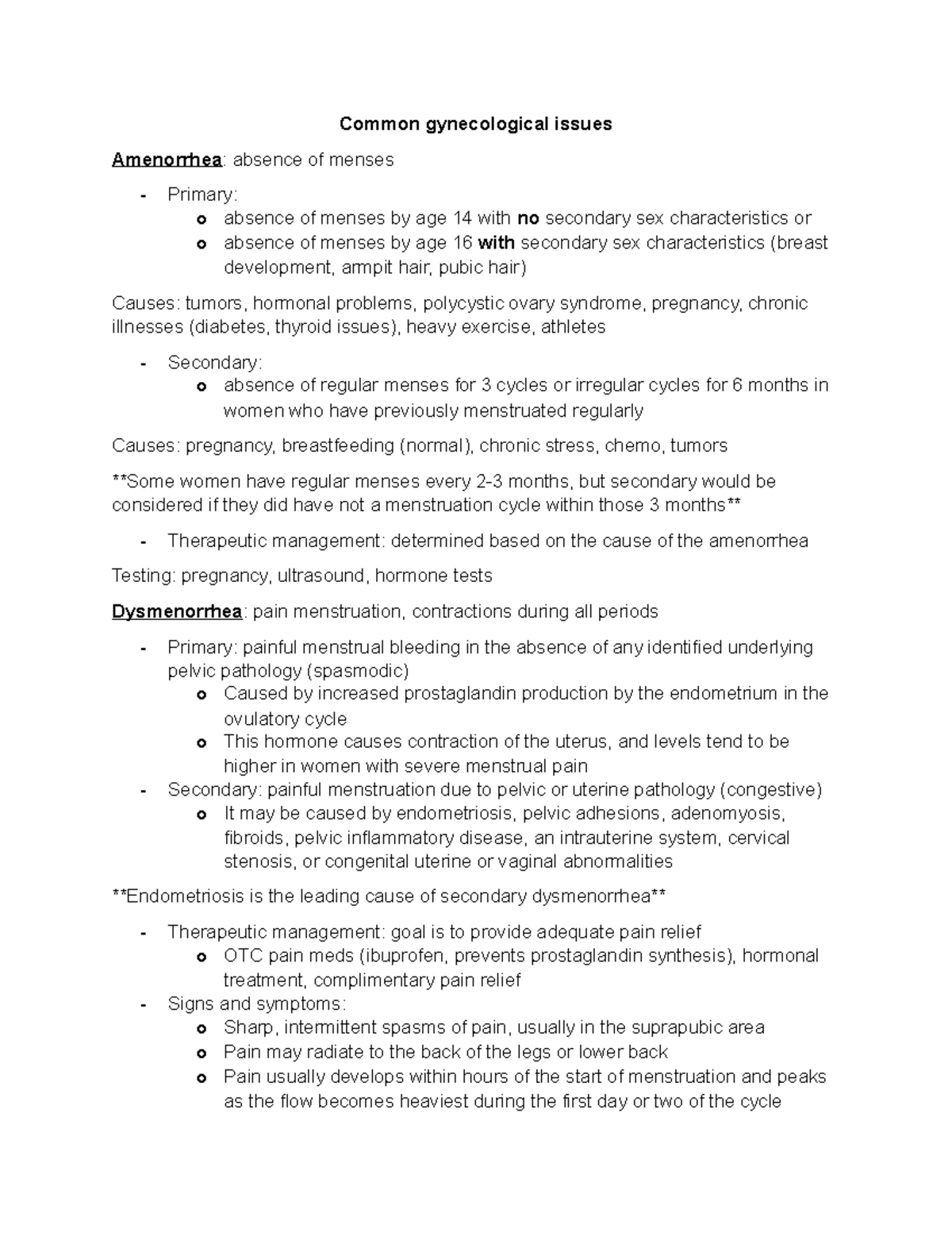Maternity Quiz #1 - Chapter outline. Common gynecological issues, sexually transmitted diseases ...