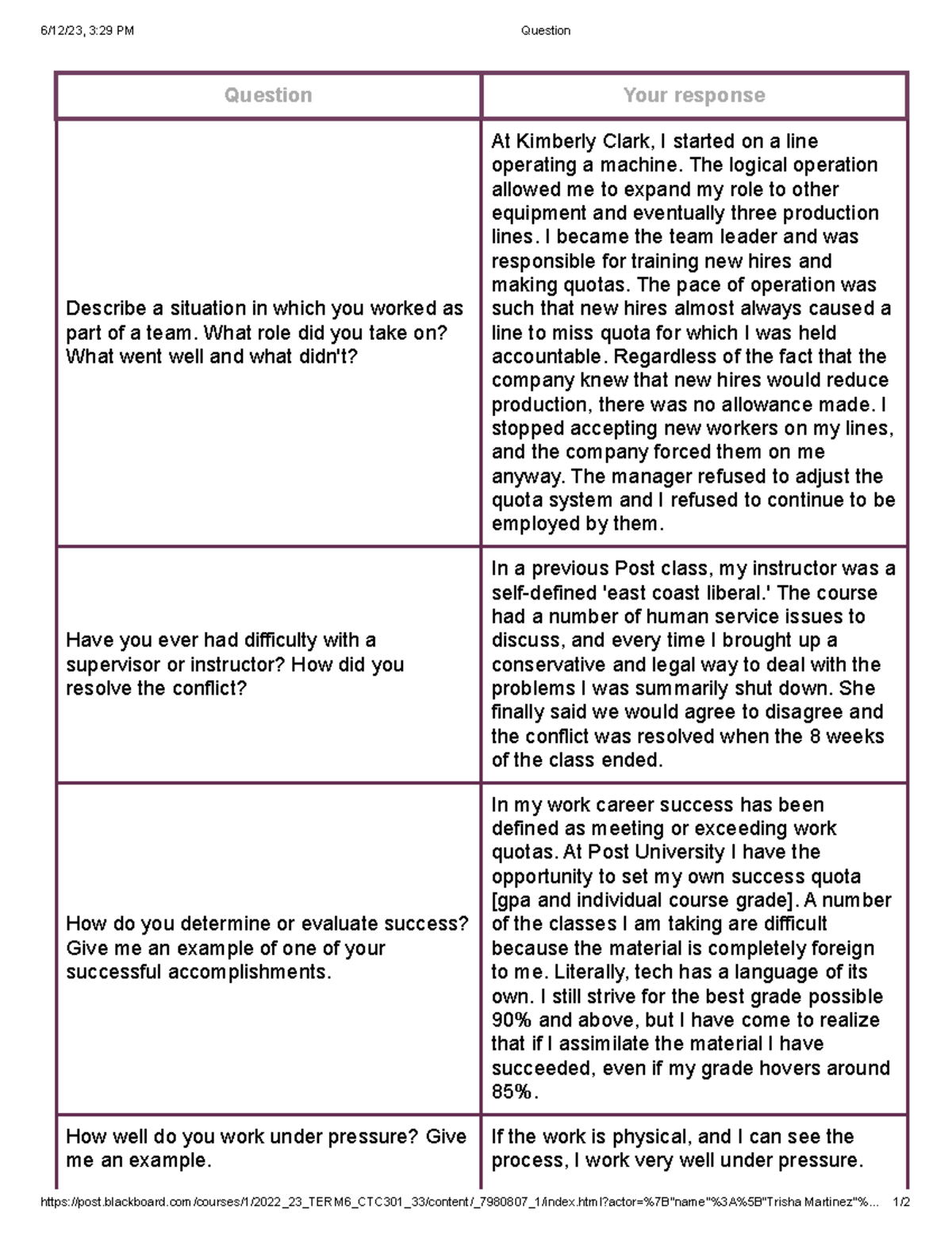 Unit 7 Interactive Exercises - The STAR Interview Method - 6/12/23, 3 ...