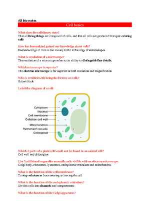 Year 11 Biology notes, Module 1 through 4 - MODULE 1: CELLS AS THE ...