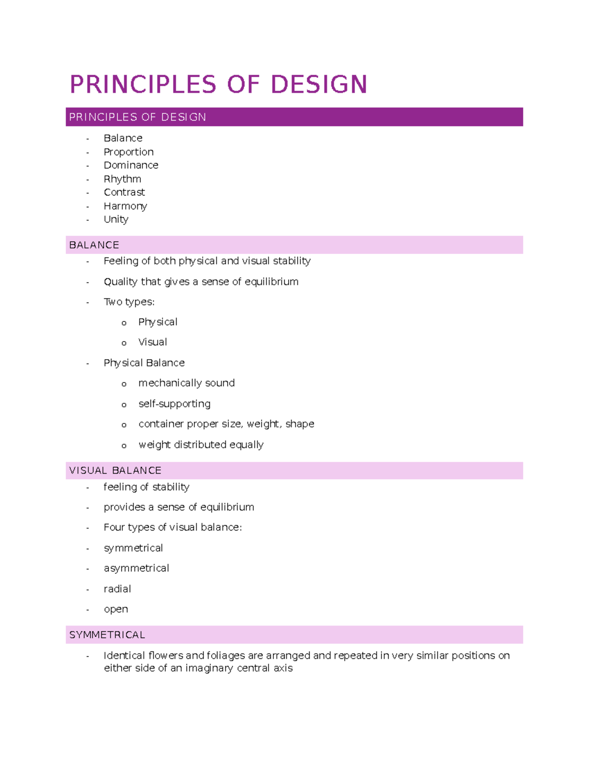 Principles of Design - PRINCIPLES OF DESIGN PRINCIPLES OF DESIGN ...