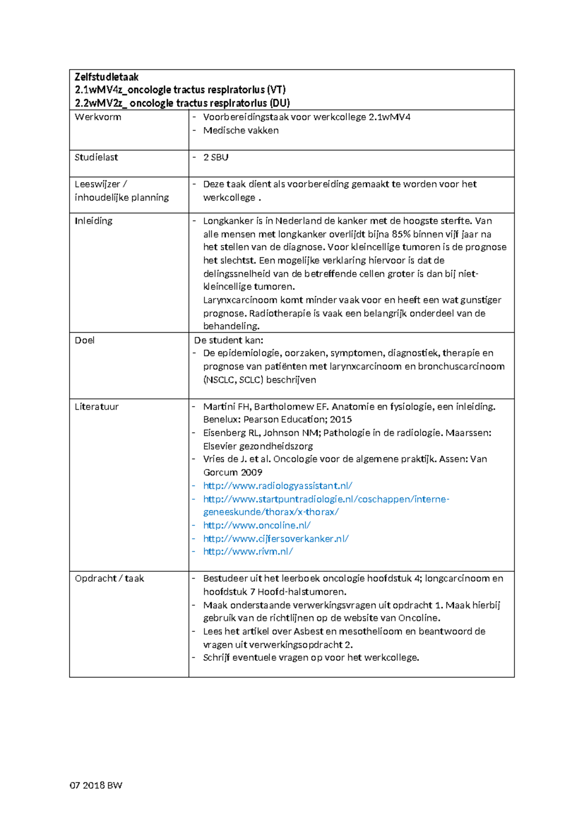 Antwoord MBRT 2.1zw MV4 oncologie tractus respiratorius ...
