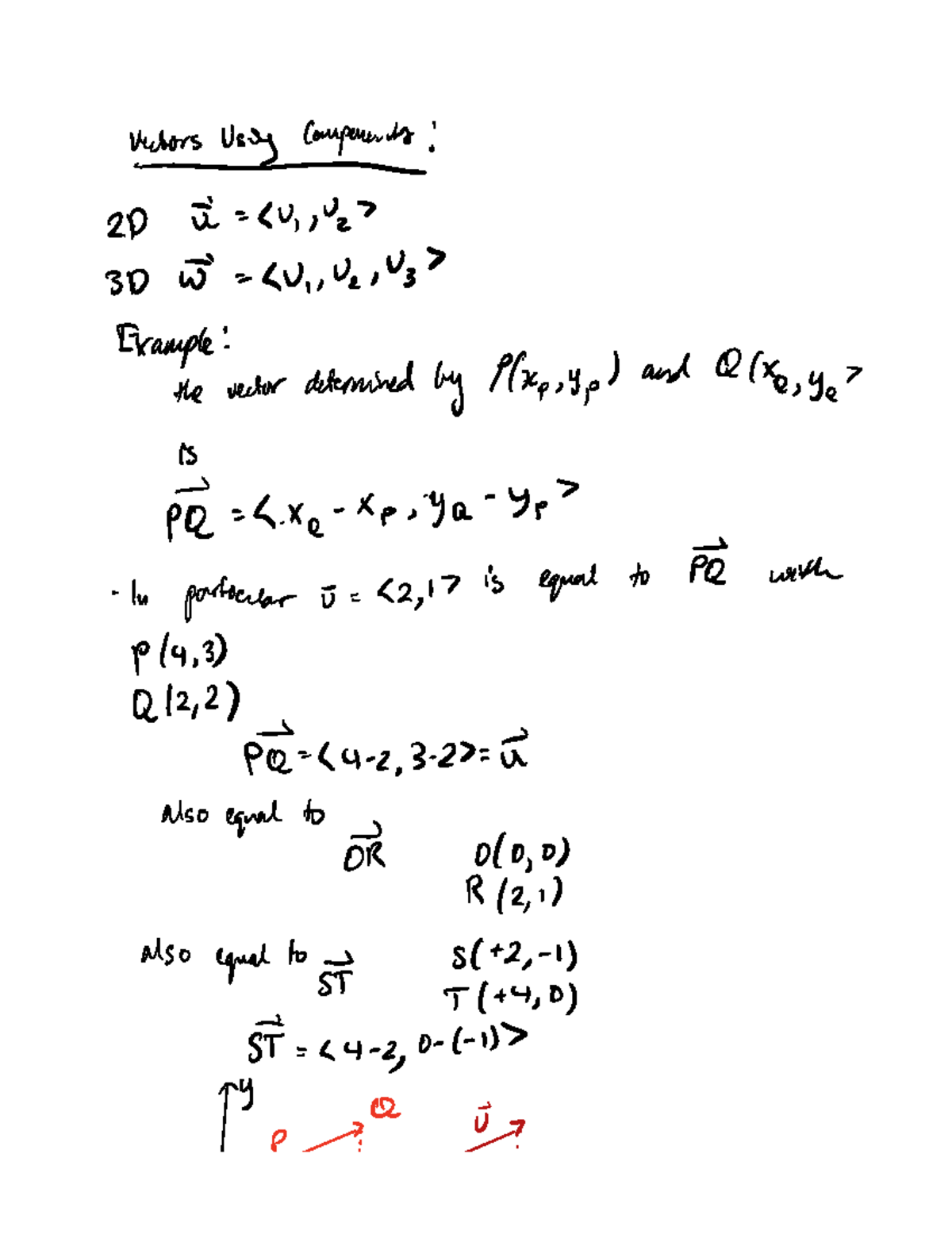 Vectors With Components - MATH 2153 - Studocu