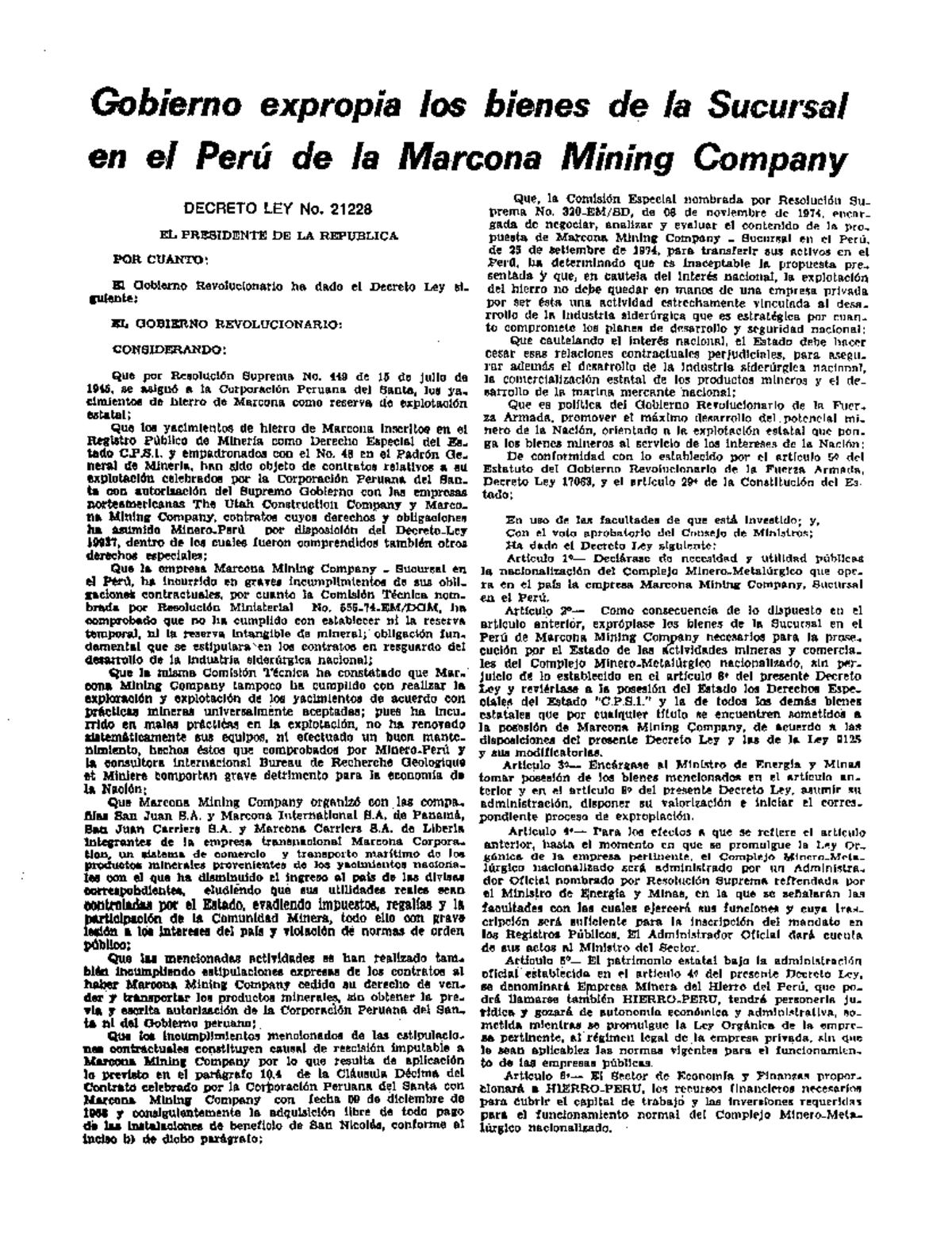 21228 jul 24 1975 - Gobierno expropia los bienes de la Sucursal en el ...