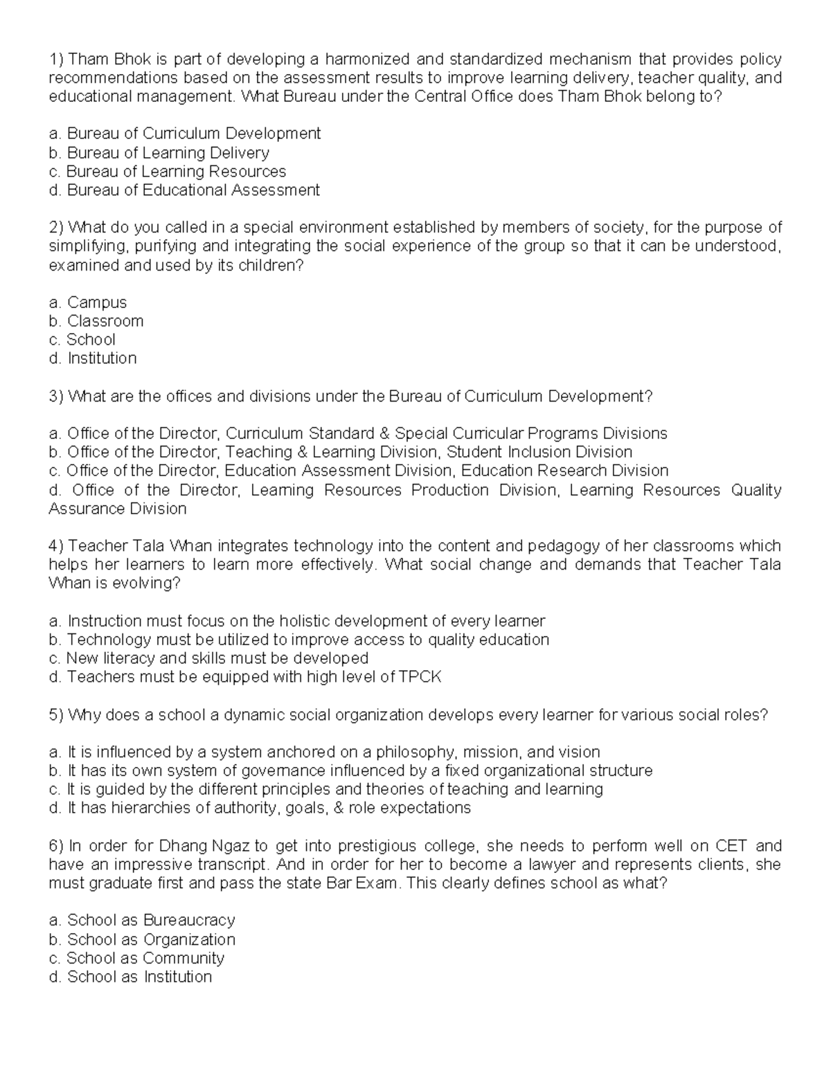 Filipino Summative Assessment - Tham Bhok is part of developing a ...