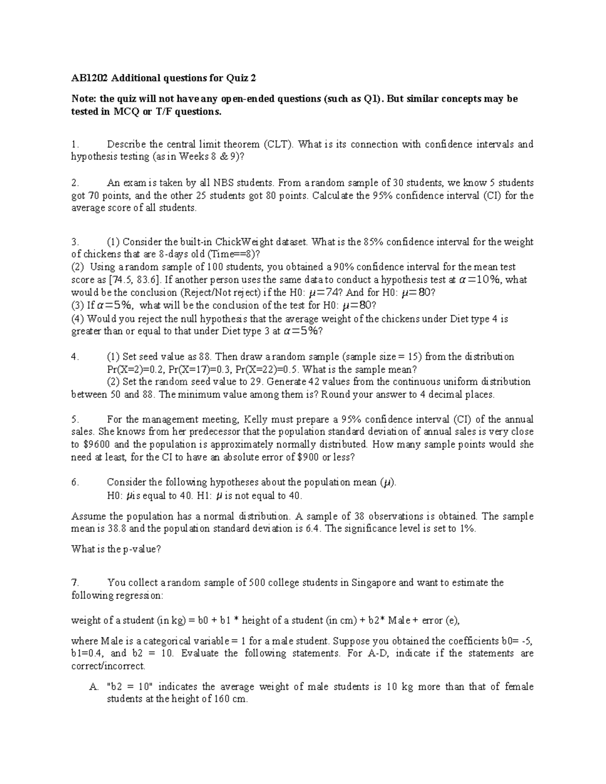 Quiz 2 additional practice questions - AB1202 - NTU - Studocu
