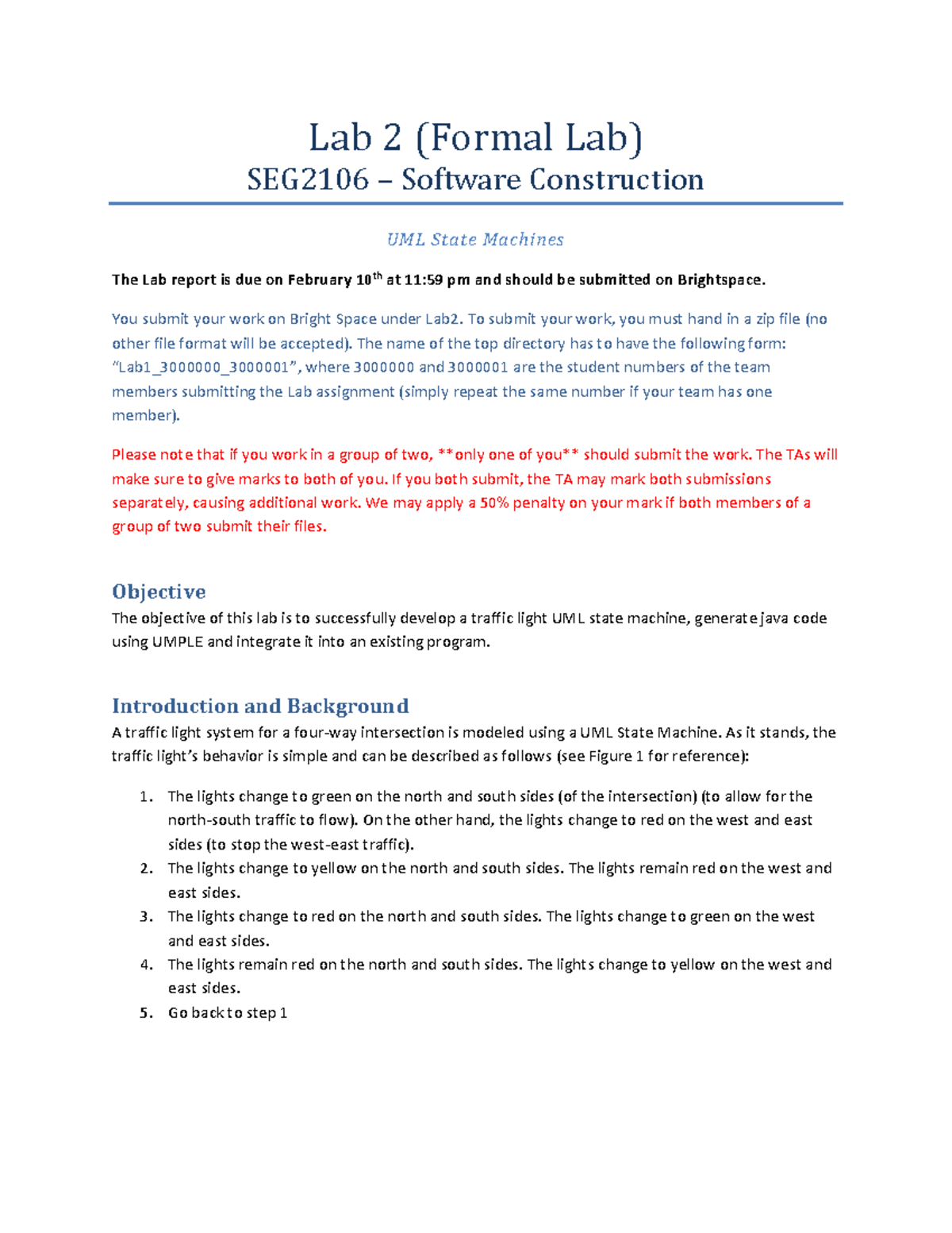 Lab 2 - PDF DOC - Lab 2 (Formal Lab) SEG2106 – Software Construction ...
