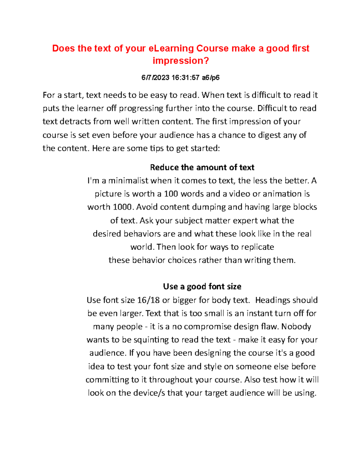 Good first impression - further understanding of people - Does the text ...