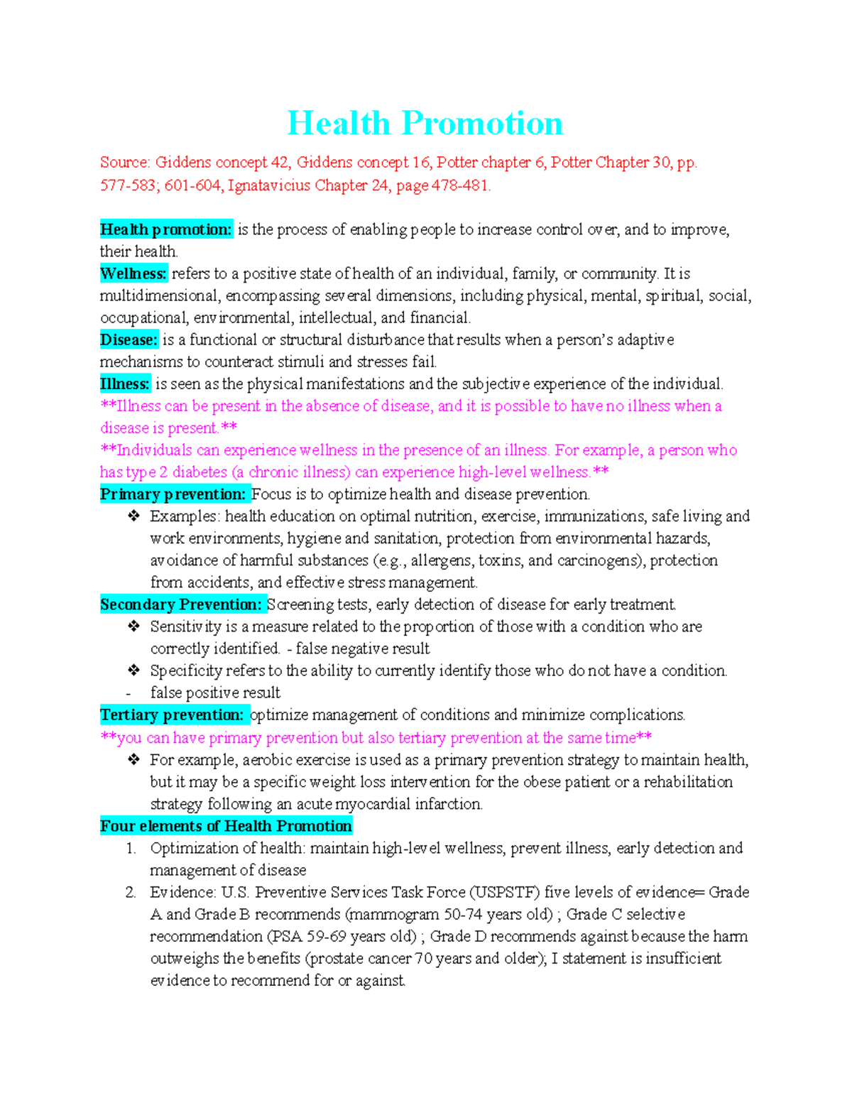 3270 Exam 2 Revised - Study guide for Exam 2 - Health Promotion Source ...
