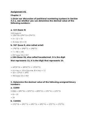 COMP 200 Assignment 4 Textbook Questions - Assignment #4 – Chapter 10 (pg. 522) Exponentiation ...