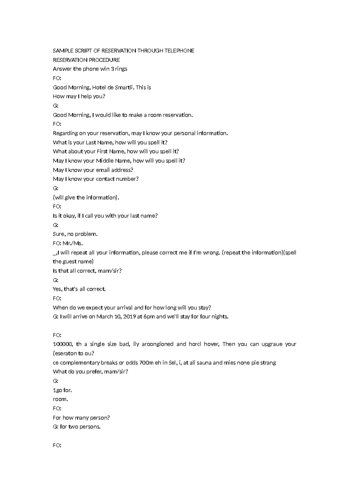 Sample- Script-O - oral performance - SAMPLE SCRIPT OF RESERVATION ...