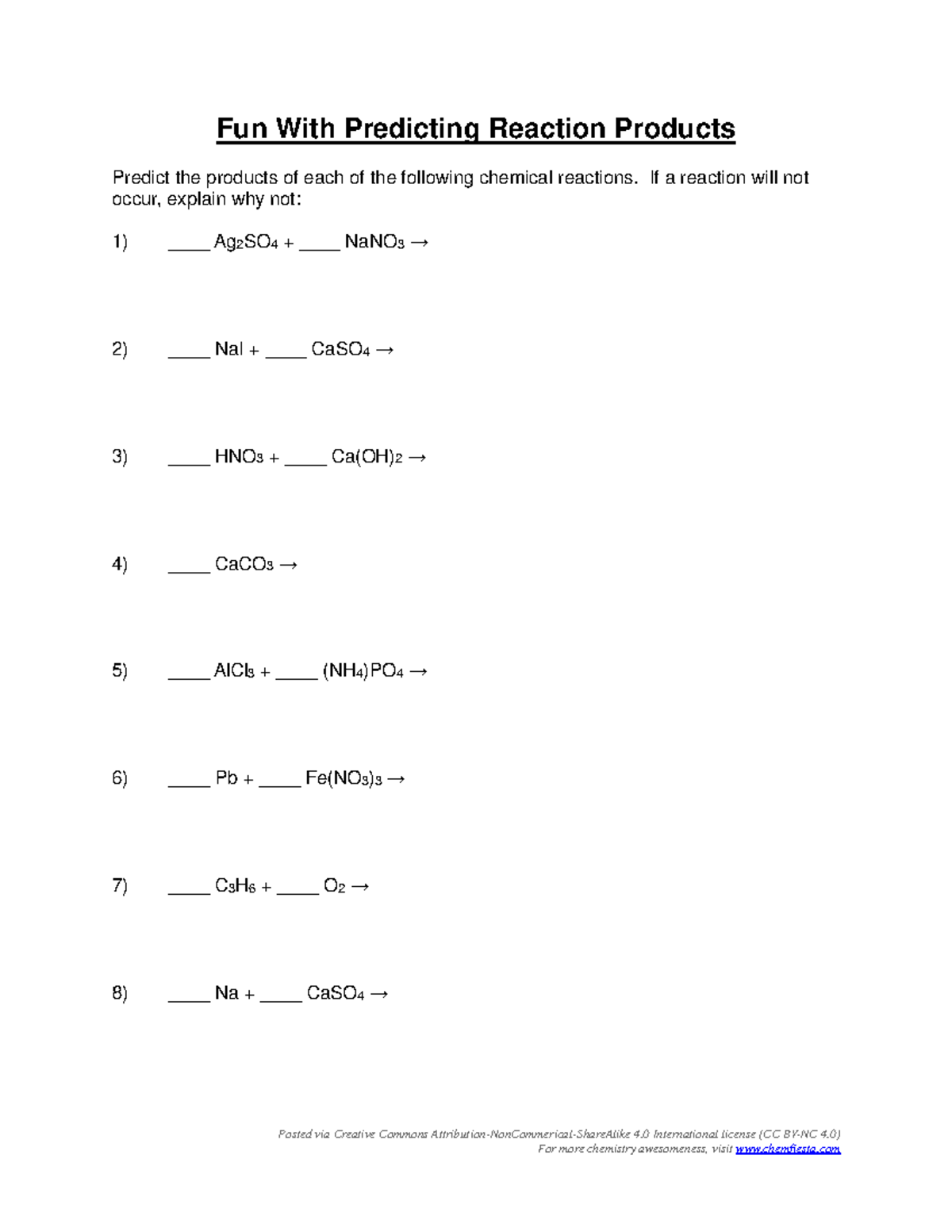 Fun with predicting reaction products - Posted via Creative Commons ...