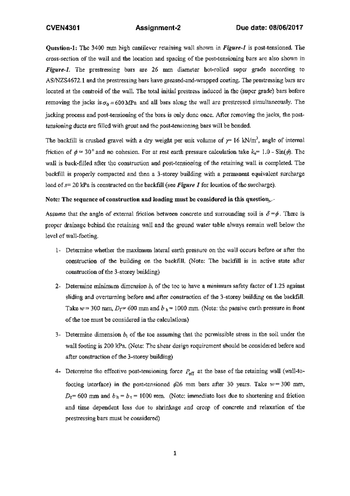 Solution to Assignment-2 S1 2017 - CVEN4301 - UNSW Sydney - Studocu