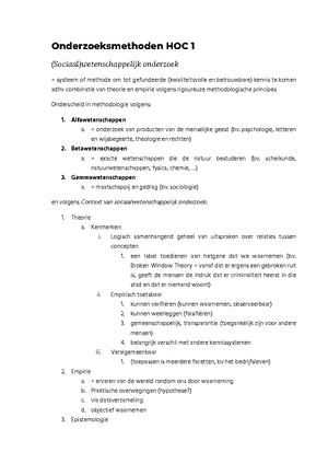 Samenvatting OM - SAMENVATTING ONDERZOEKSMETHODEN SCIENTIFIC RESEARCH ...