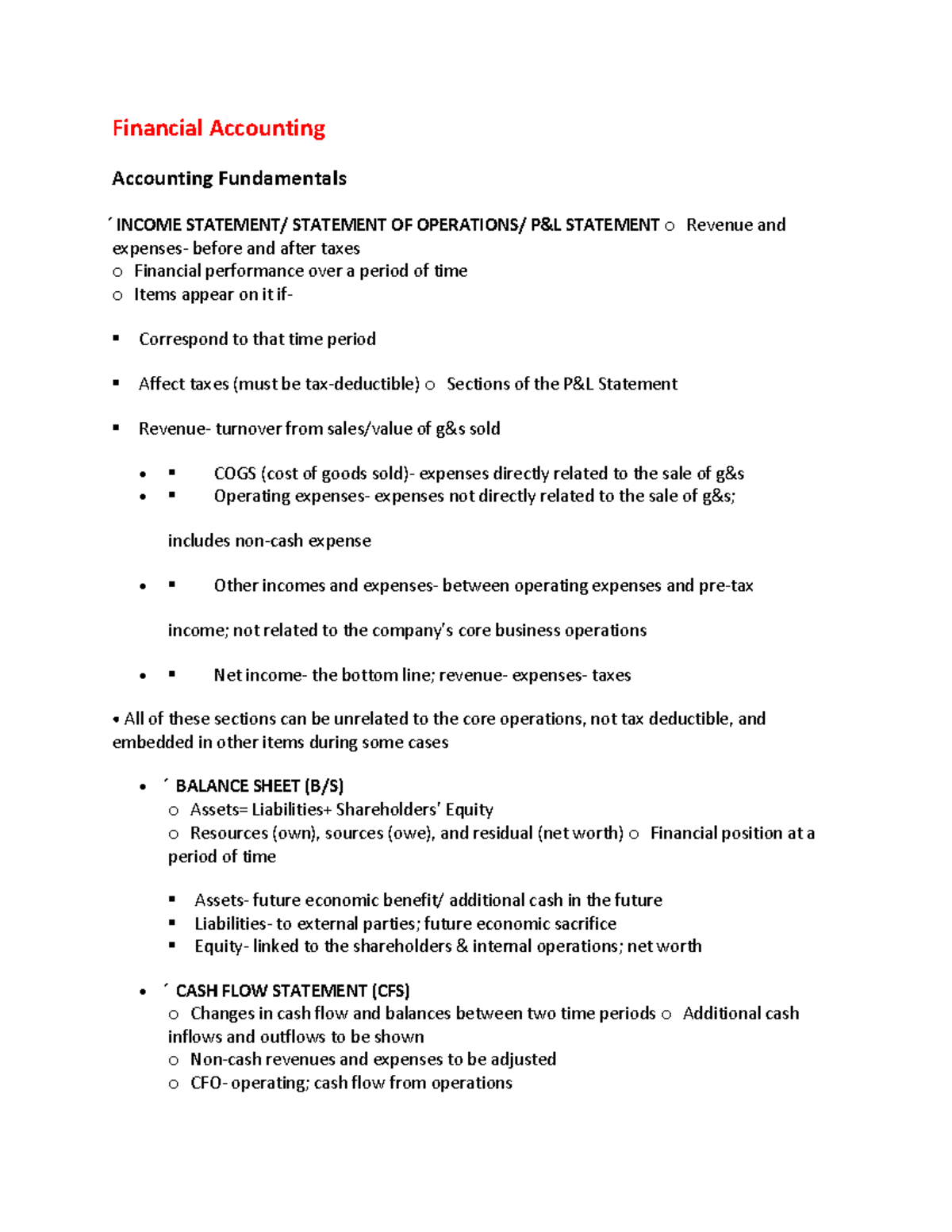Financial Accounting 1 - Financial Accounting Accounting Fundamentals ́ ...