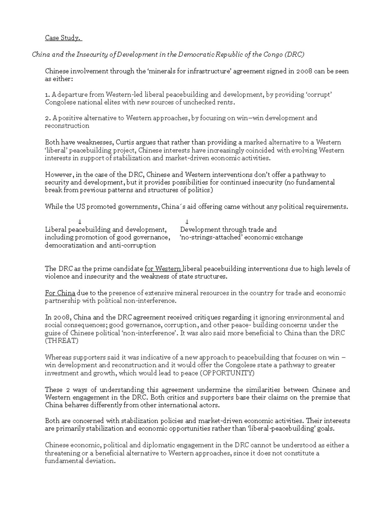 Case Study - China and the Insecurity of Development in the Democratic ...