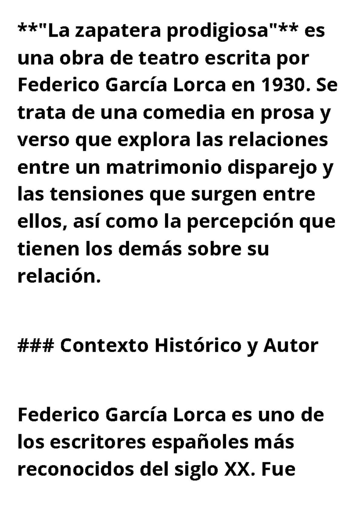 La zapatera prodigiosa es una obra de teatro escrita por Federico ...