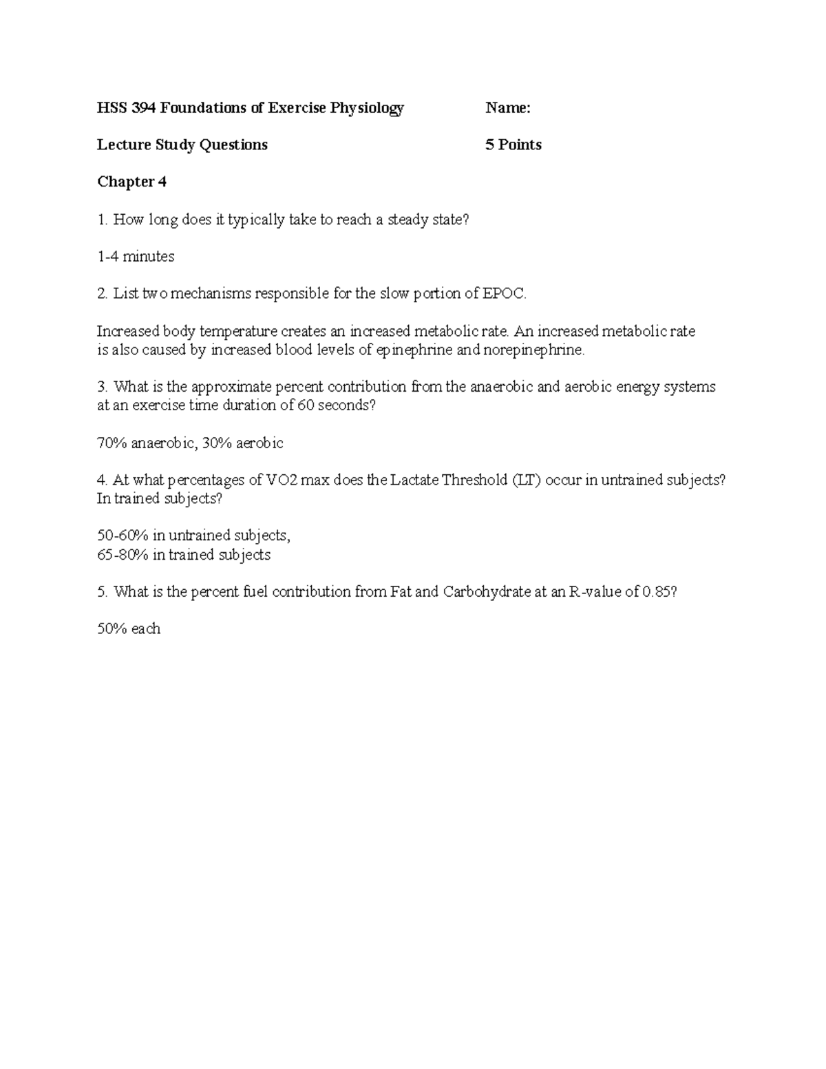 Chap 4 Lecture Study Questions - HSS 394 Foundations of Exercise ...