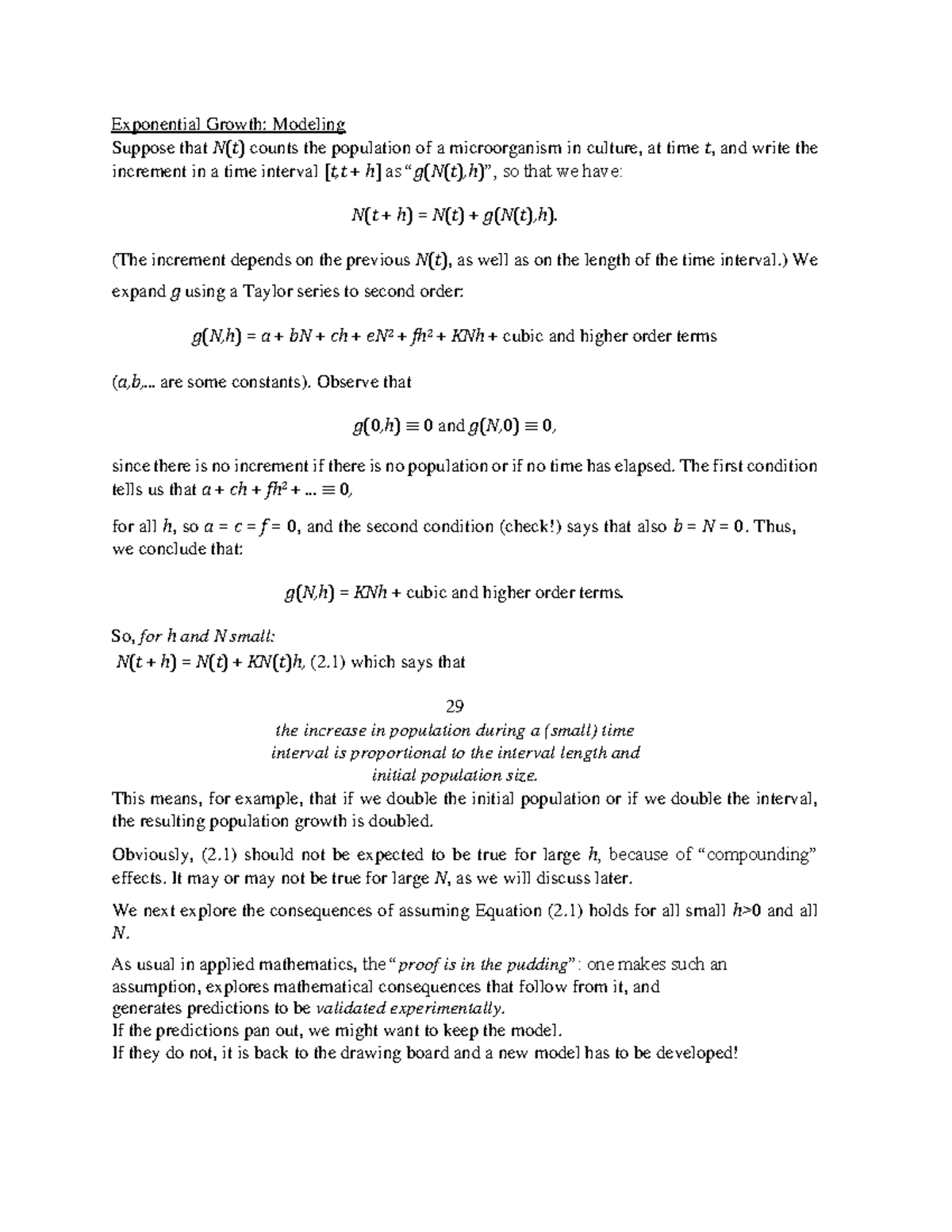 Exponential Growth Modeling Exponential Growth Modeling Suppose That N T Counts The